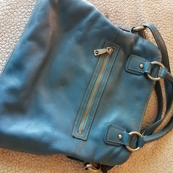 Talbots | Bags | Talbots Leather Boating Blue Satchelshoulder Bag ...